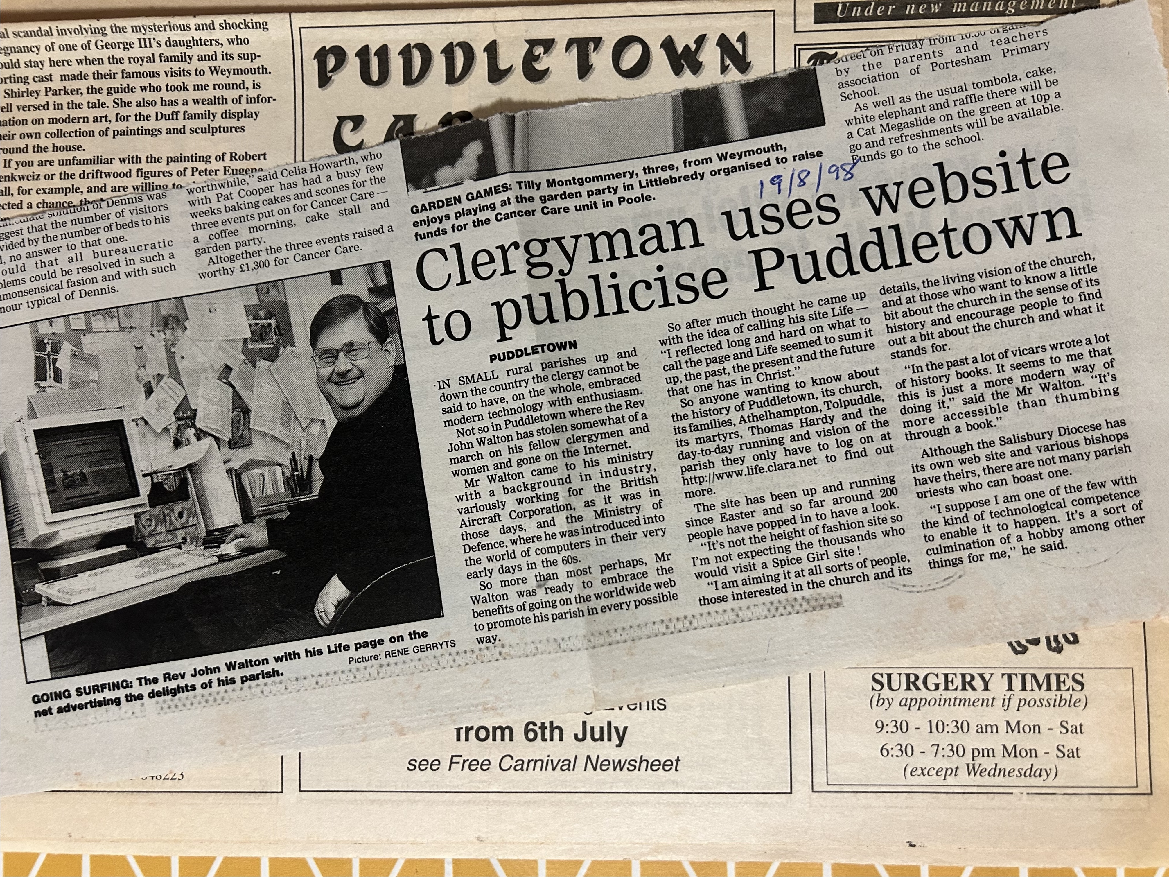 1998: Puddletown’s first website - Puddletown Village